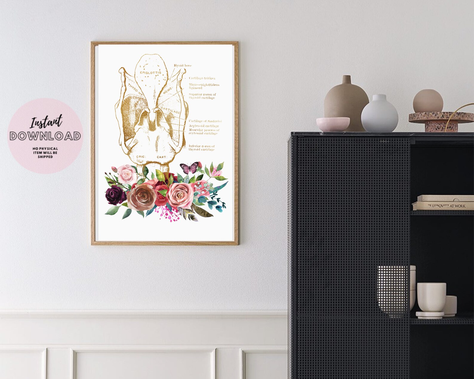 Larynx Anatomy Diagram Printable Wall Art Print Speech | Etsy