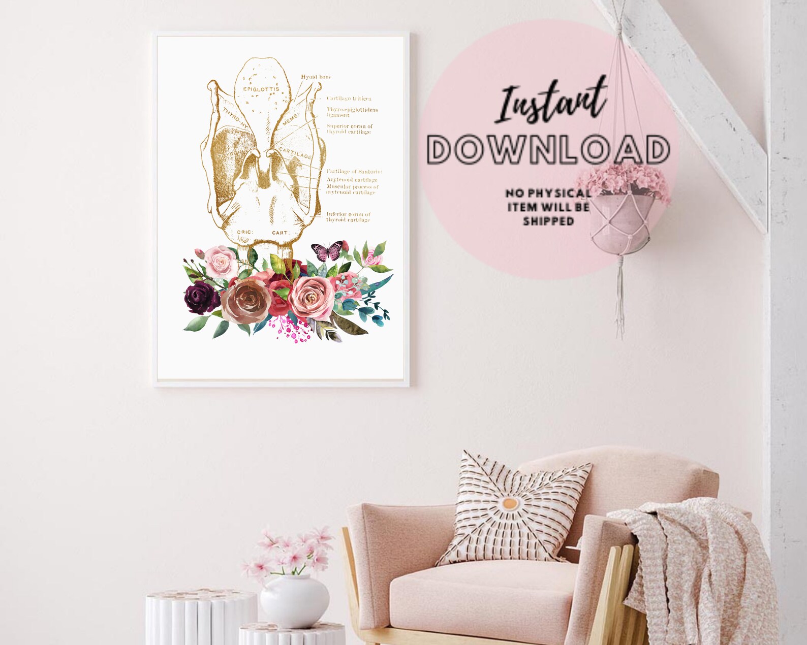 Larynx Anatomy Diagram Printable Wall Art Print Speech | Etsy