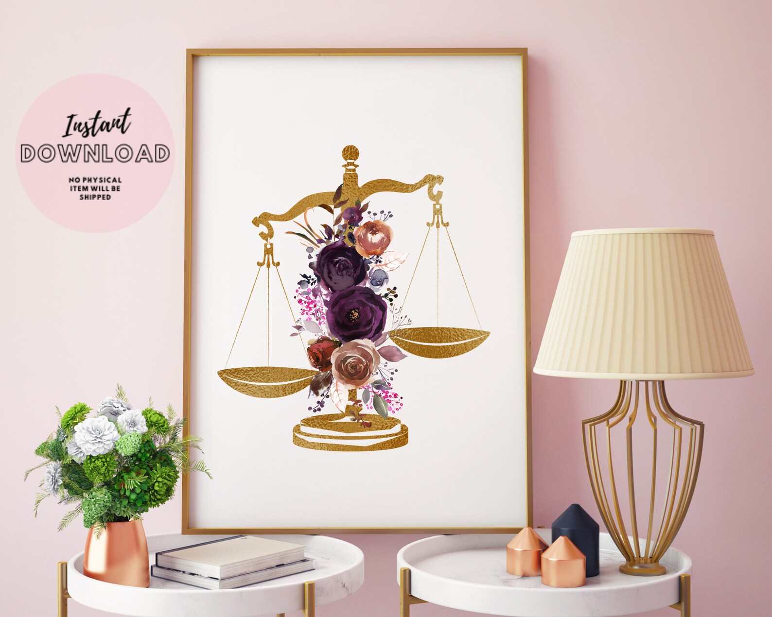 Law Office Decor Pass the Bar Graduation Gift Scales of Justice Print ...