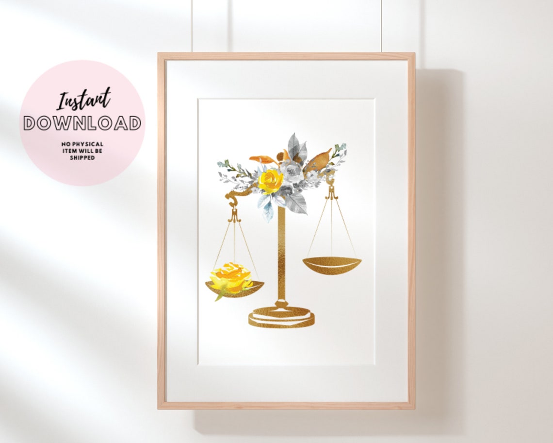 Scales of Justice Art Lawyer Print Legal Assistant Gift Office Decor ...