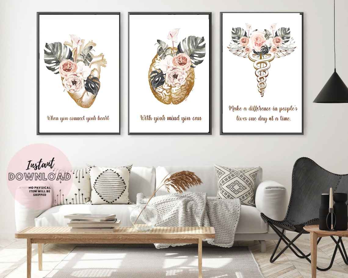 Set of 3 Medical Inspirational Quote Doctor Office Decor | Etsy