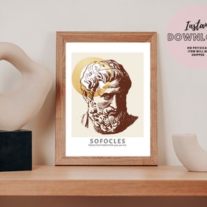 Set of 12 Prints Wall Art Greek Tragedy Poet Philosophers Ancient ...
