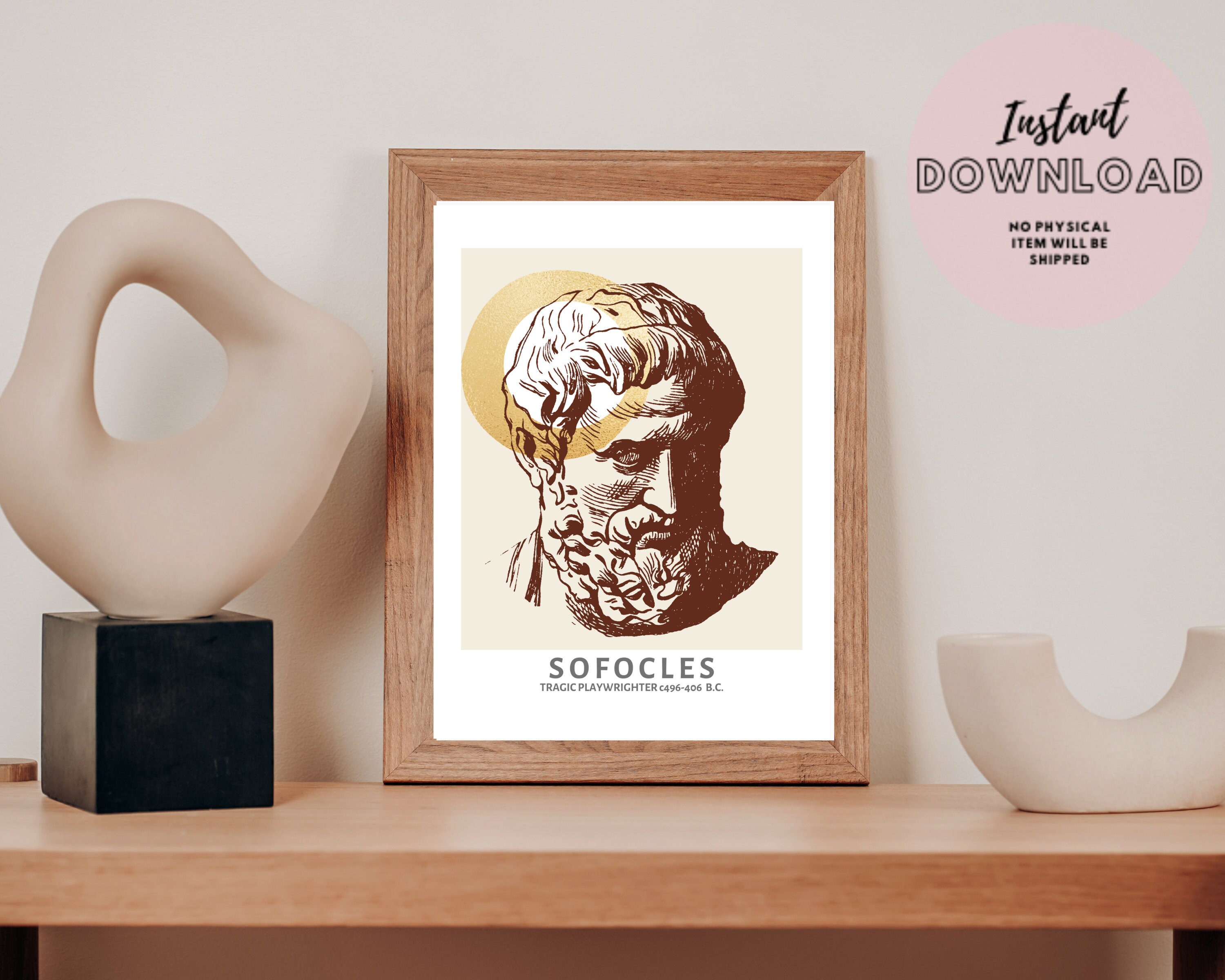 Set of 12 Prints Wall Art Greek Tragedy Poet Philosophers Ancient ...