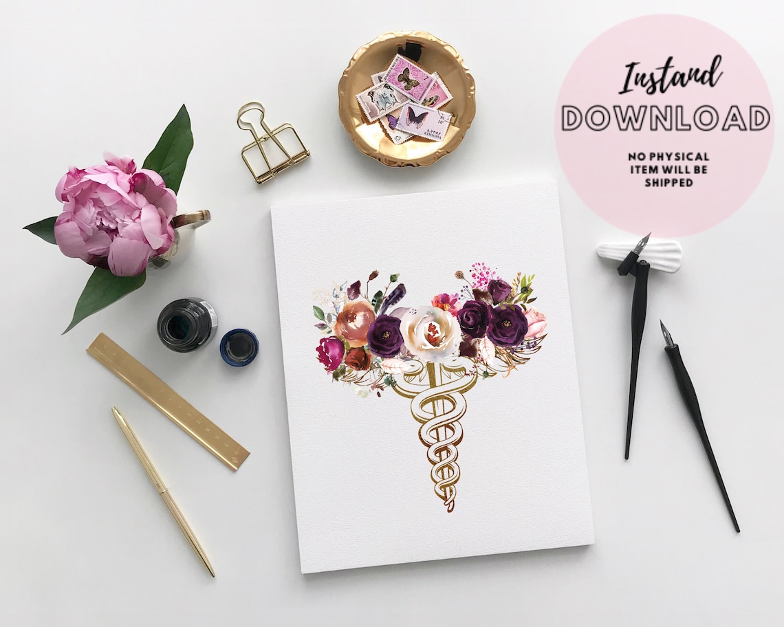 Medical School Graduation Gift Physician Assistant Floral Print Poster ...
