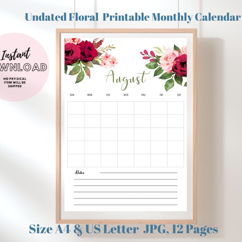 7x7 Wall Calendar 2026 - Etsy