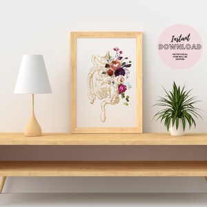 Internal Human Organs Floral Anatomy Print Gastroenterologist Gift ...