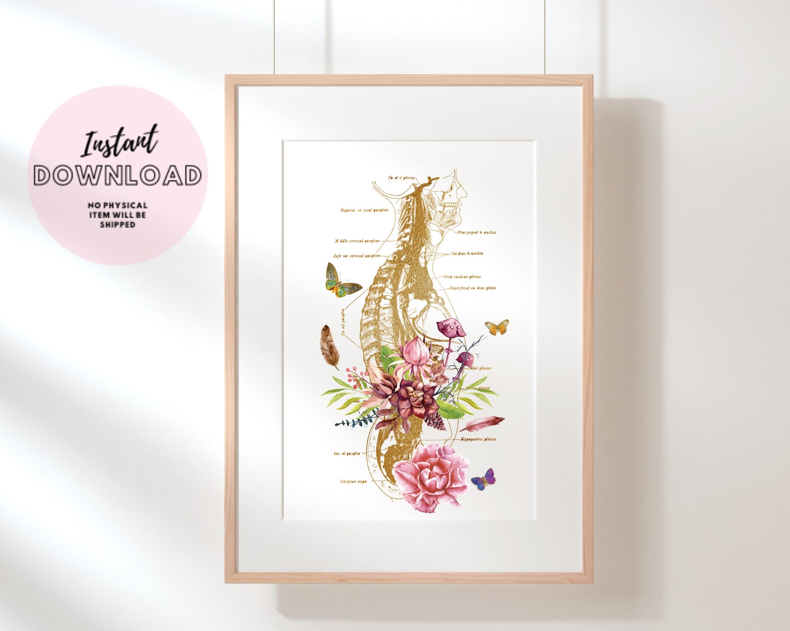 Human Body Diagram Art Printable Internal Organs Poster Medical Chart ...