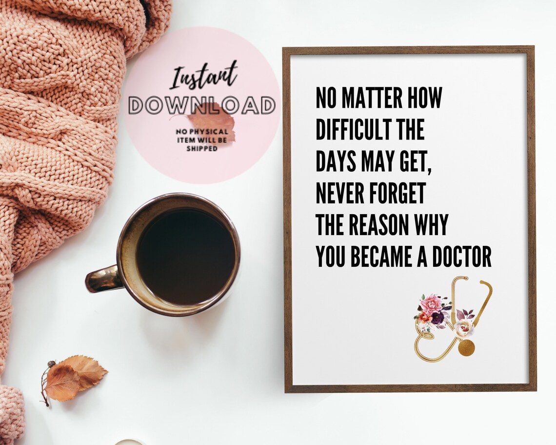 Doctor Appreciation Medical Inspirational Quote Print Nurse Office Wall ...