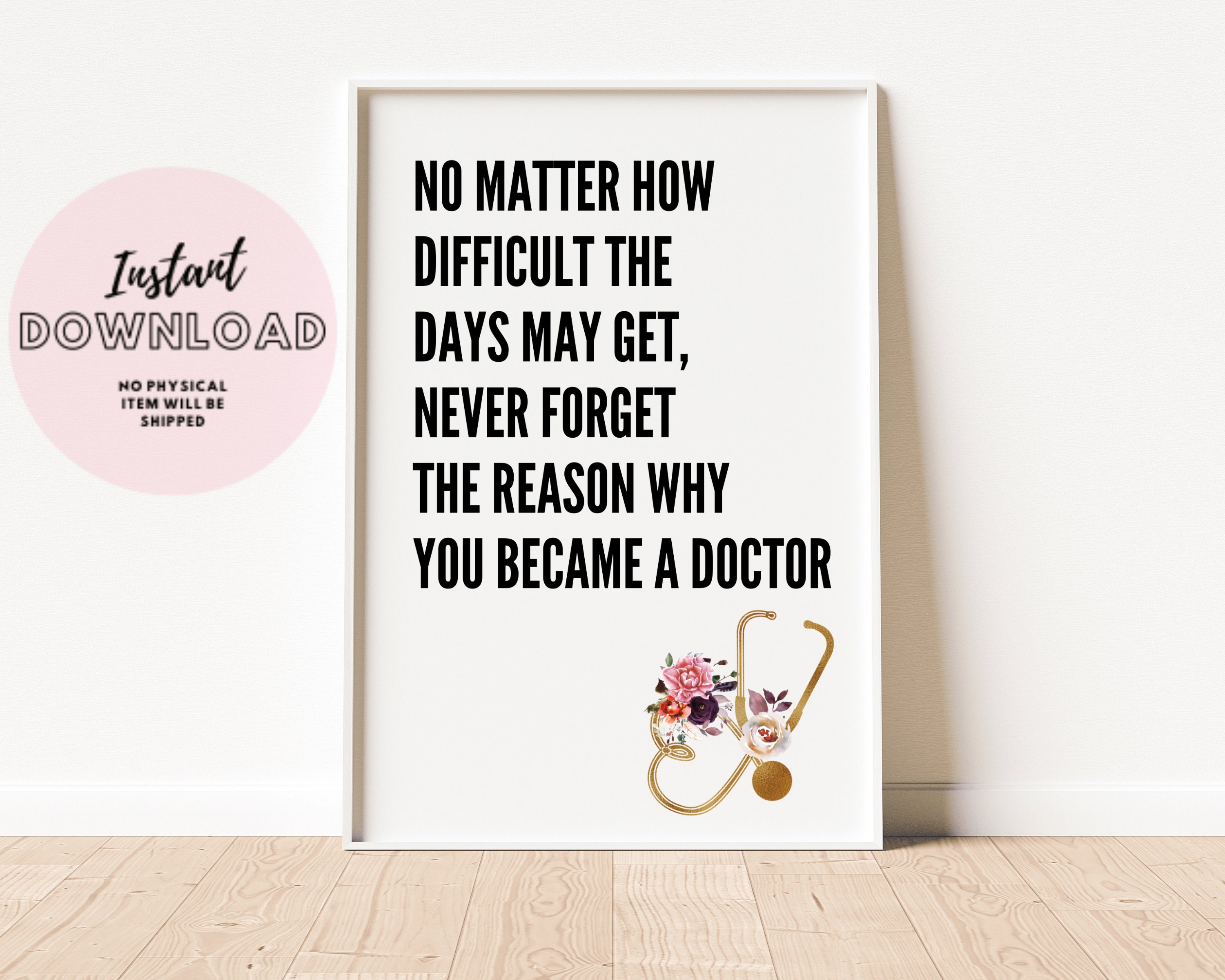 Doctor Appreciation Medical Inspirational Quote Print Nurse Office Wall ...