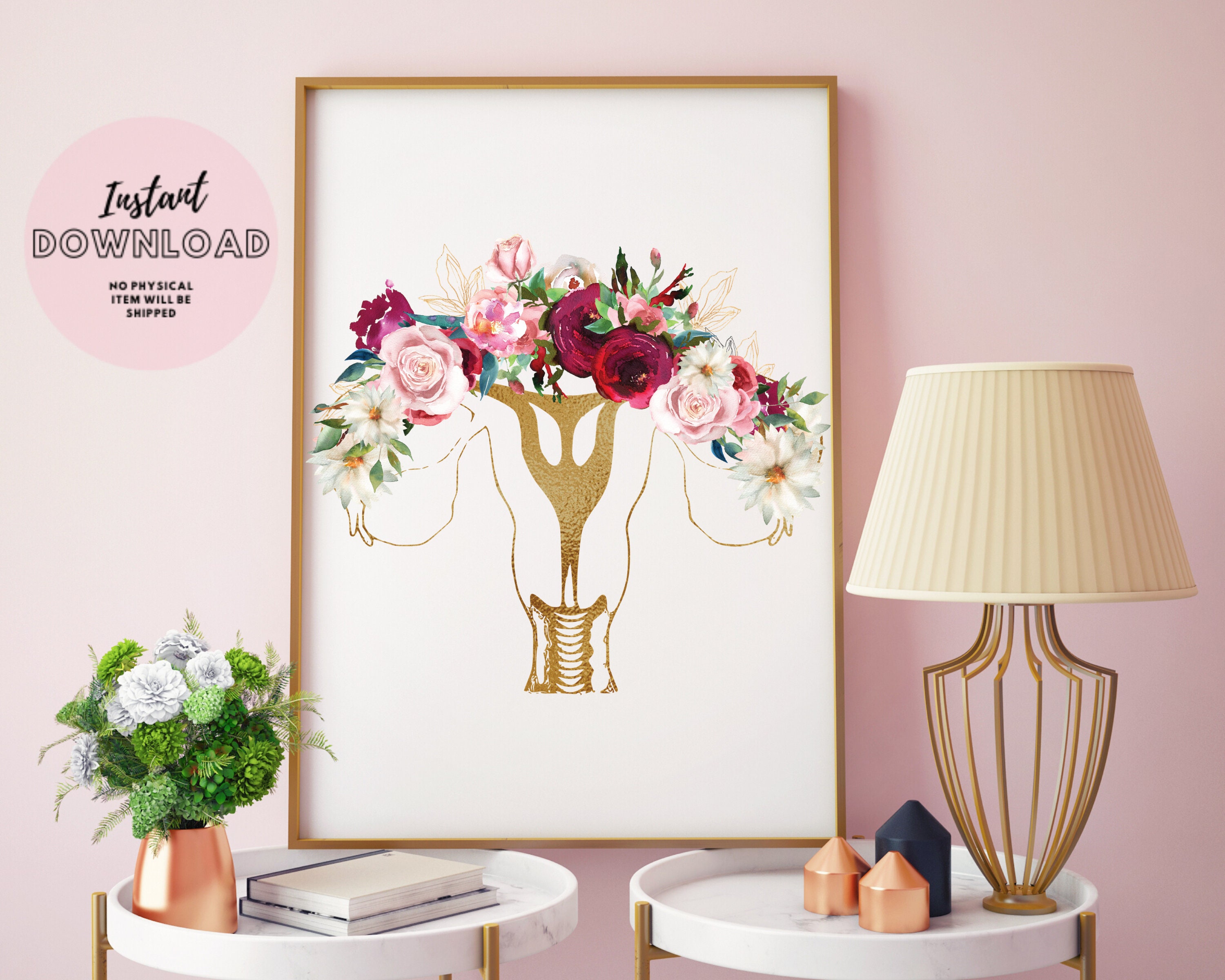 Floral Uterus Anatomy Art Obgyn Residency Gift Print - Etsy