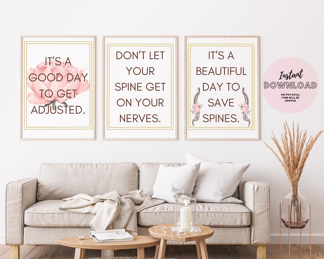 Spinal Quotes Set of 3 Funny Poster Physical Gift Chiropractic Office ...