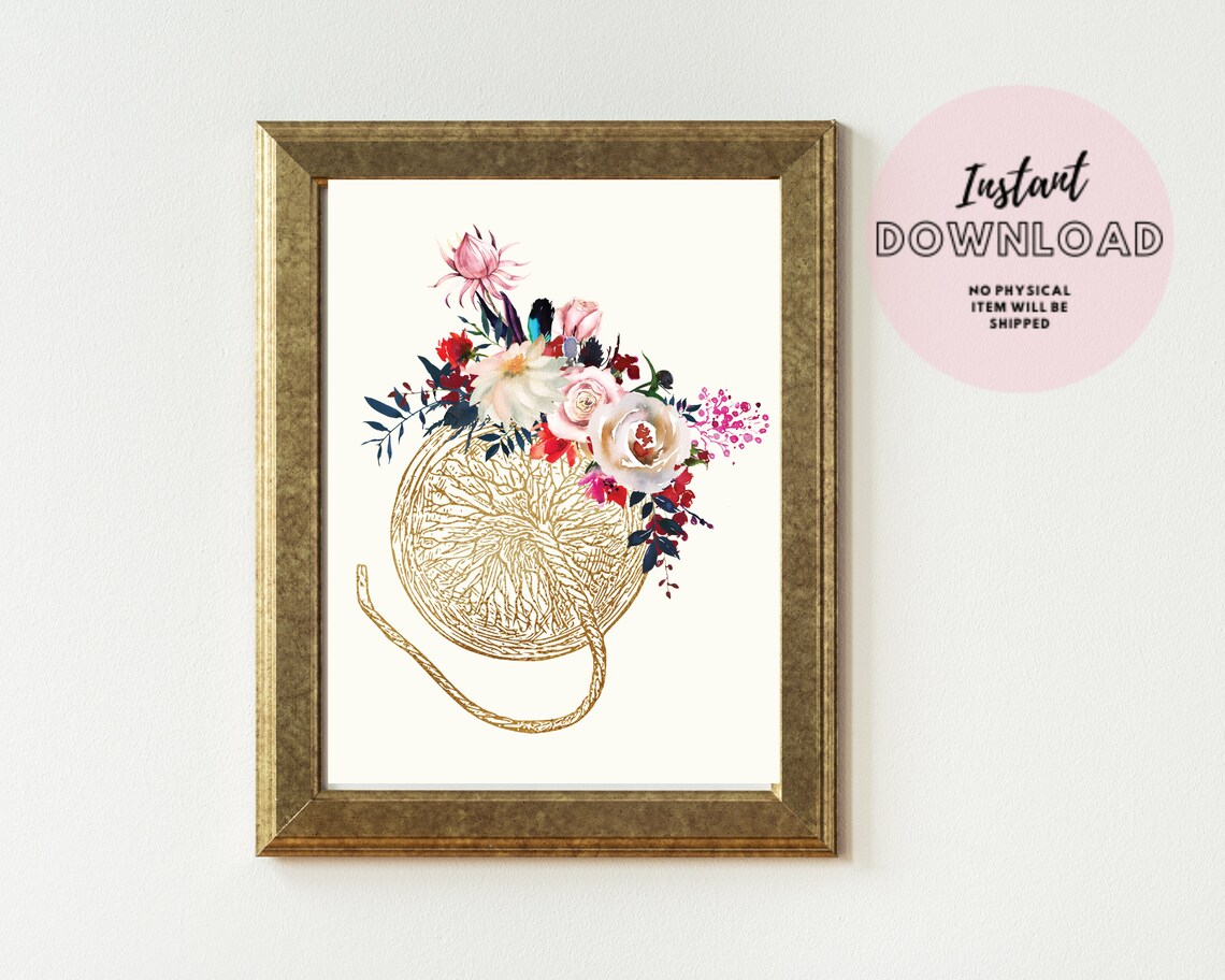 Human Placenta Floral Art Print OBGYN Residency Decor Doula Office ...