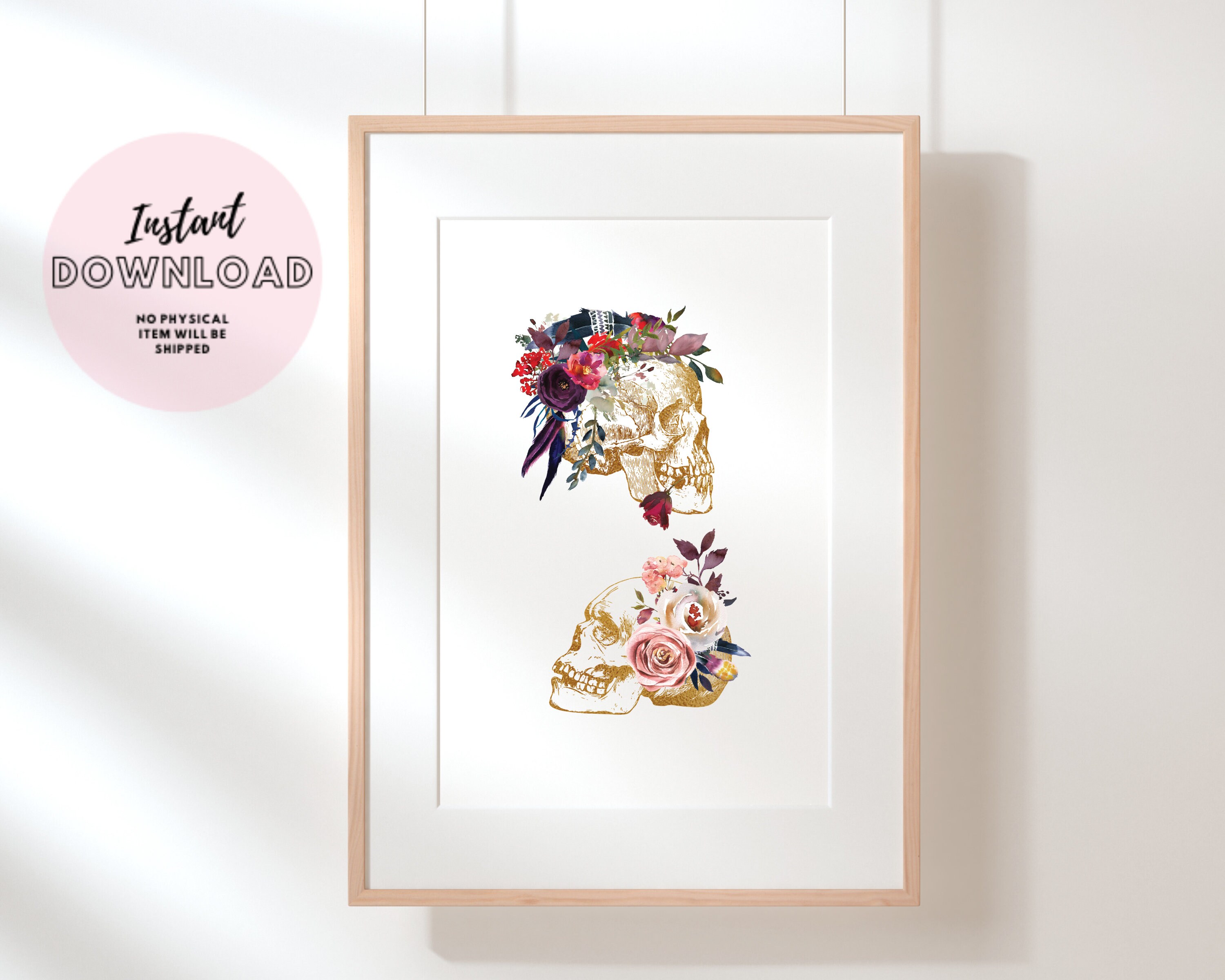 Human Skull Decor Skull Download Poster Floral Skull Art, Doctors ...