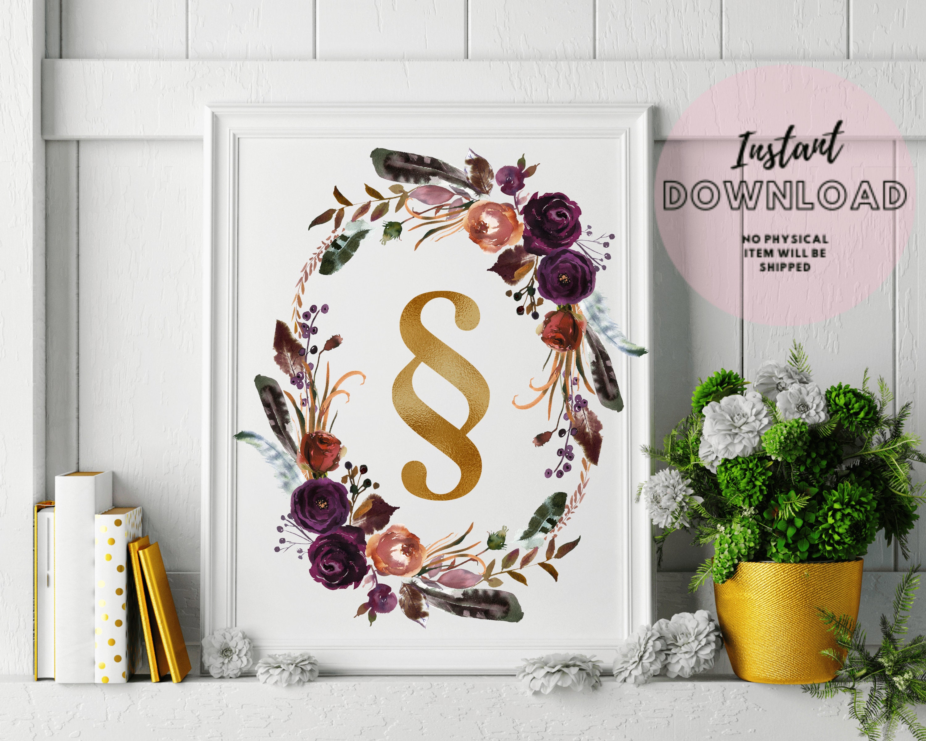 Abschnitt Symbol Rechtsmarke Druckbares Anwalt Wand Kunst Büro Dekor ...