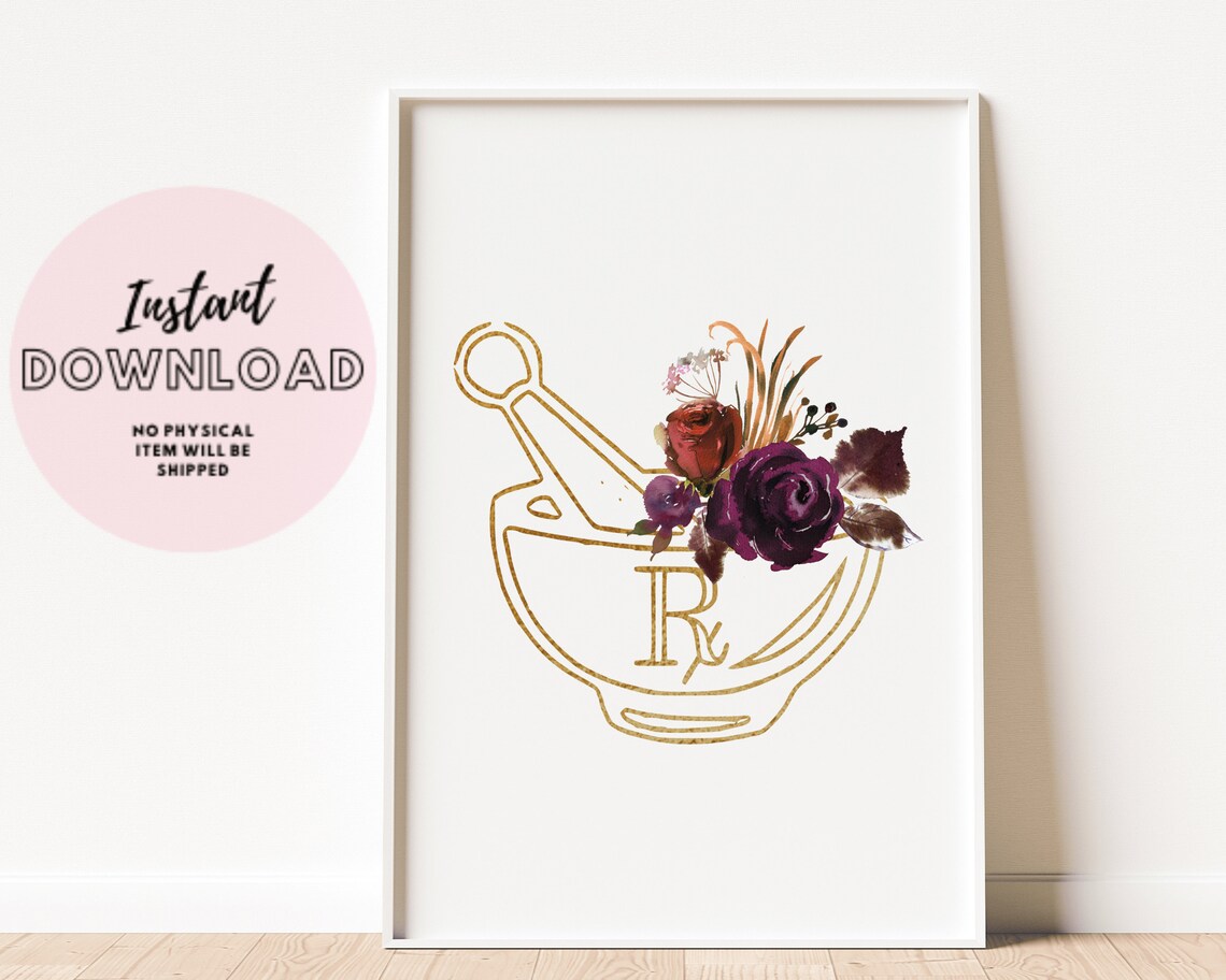 Pharmacy TECH, Wall Art Decor Set of 3 Print Bowl of Hygeia Pharmacist ...