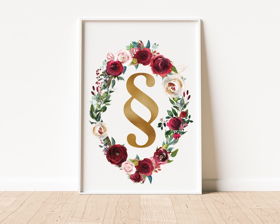 Abschnitt Symbol Rechtsmarke Druckbares Anwalt Wand Kunst Büro - Etsy.de