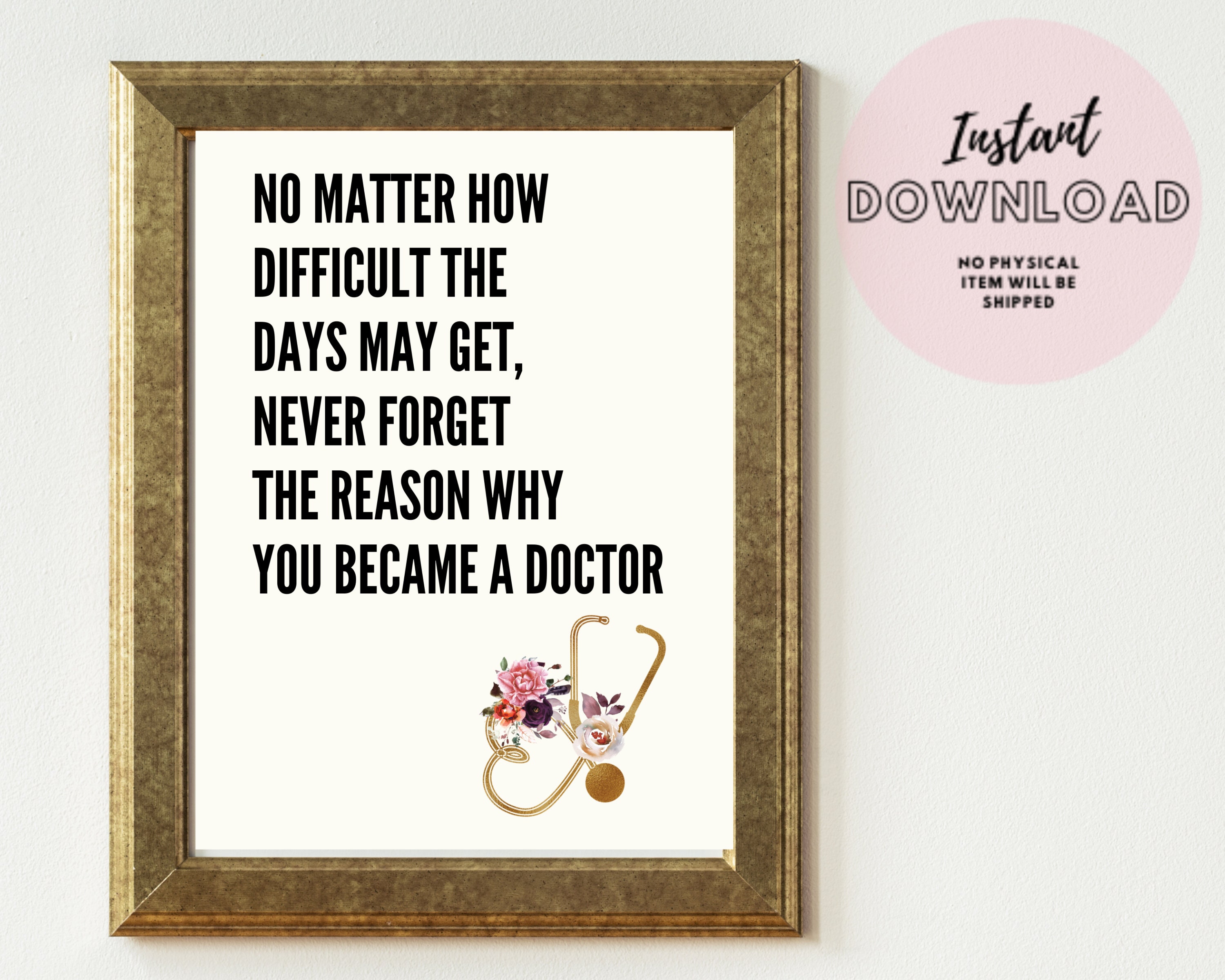 Doctor Appreciation Medical Inspirational Quote Print Nurse Office Wall ...