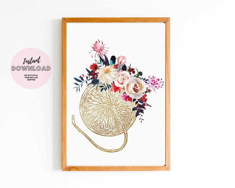 Human Placenta Floral Art Print OBGYN Residency Decor Doula Office ...