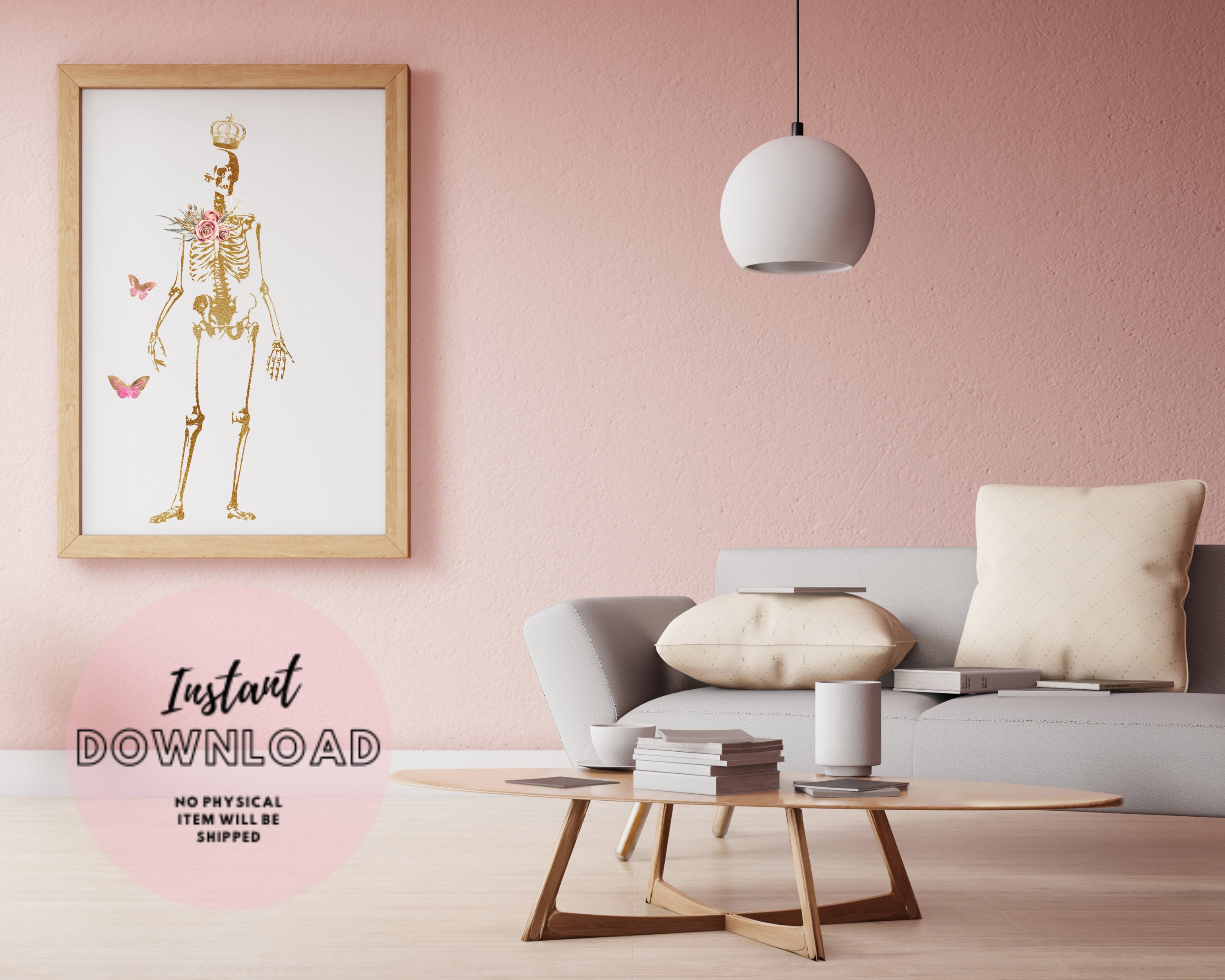 Flower Butterflies Skeleton Human Skeleton Art Print Poster Anatomy ...