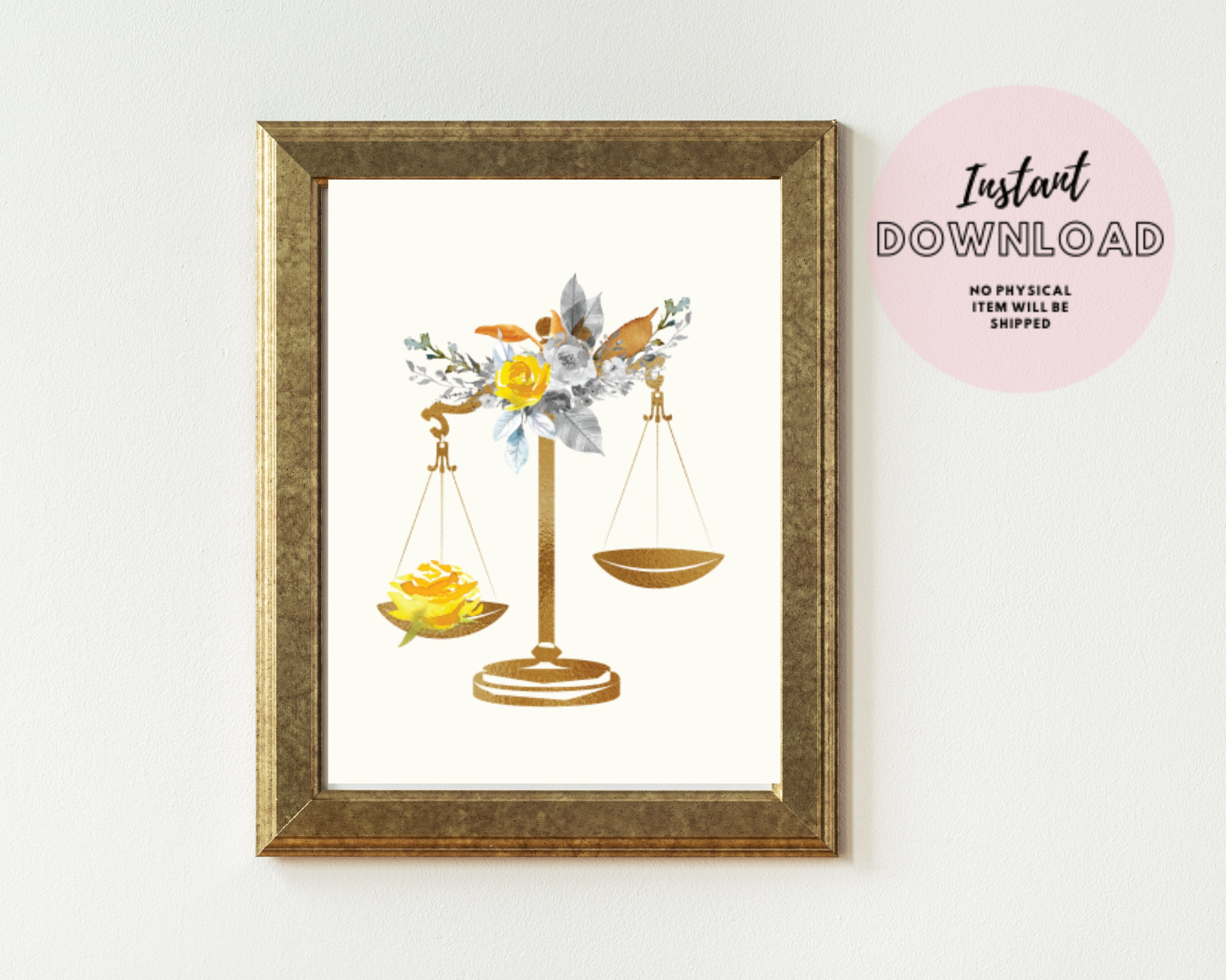 Scales of Justice Art Lawyer Print Legal Assistant Gift Office Decor ...