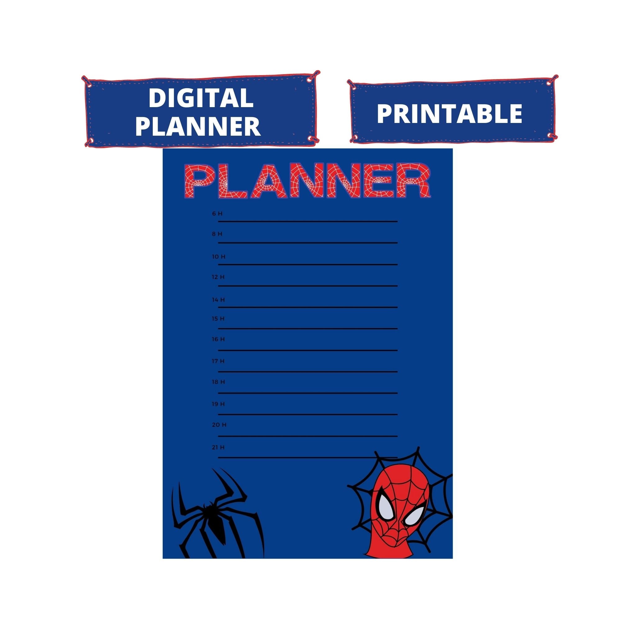 Planner for Kids 2023, Planner Spiderman, Spiderman Daily Schedule, Daily Planner, Monthly ...