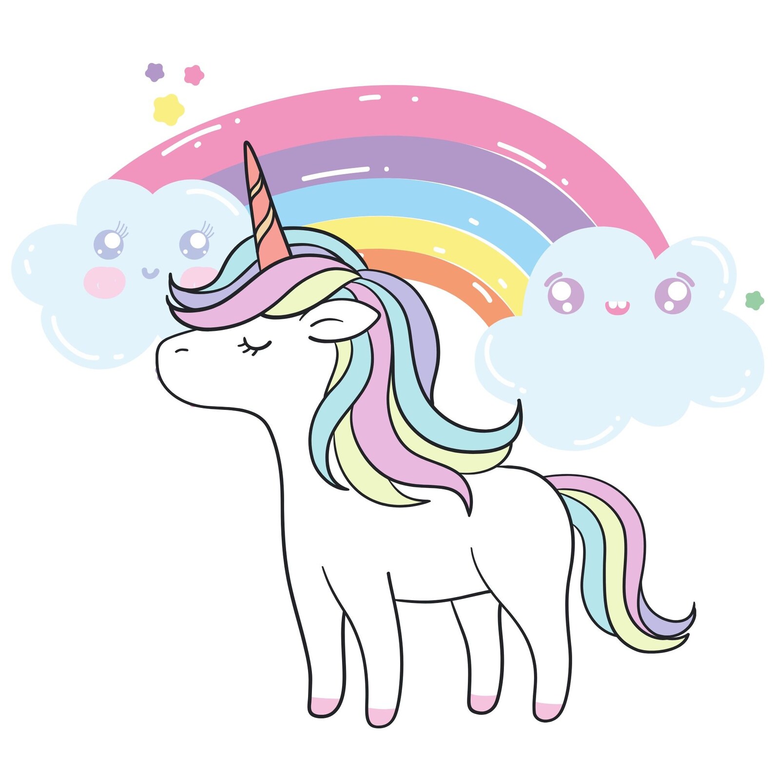 Unicornio Rainbow SVG, Little Unicorn SVG, Baby Girl SVG, Baby Unicorn ...