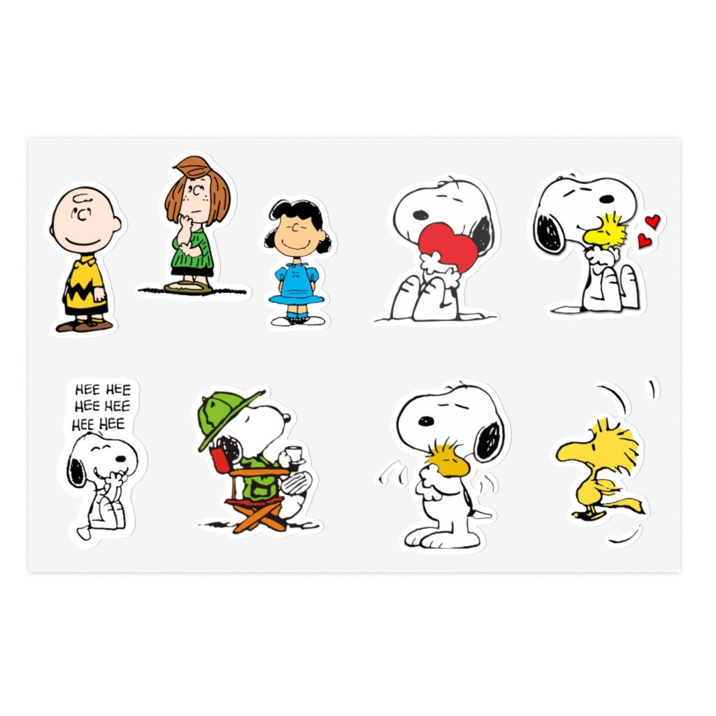 09 PCS Snoopy Peanuts Sticker Pack | Sticker Sheets | Journaling Diary ...