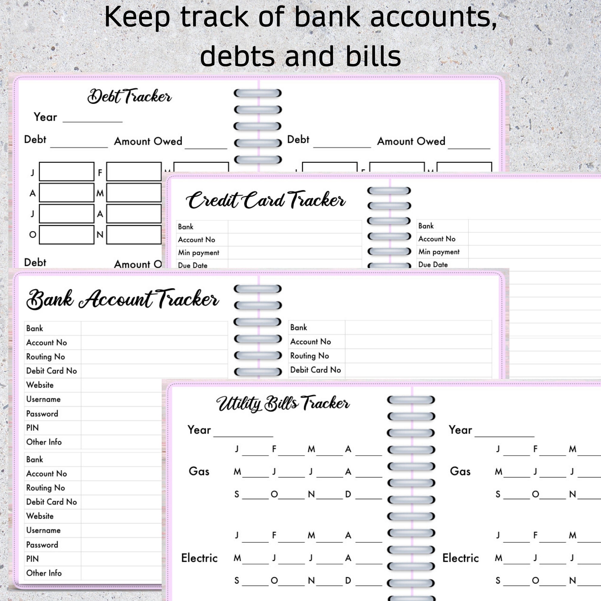 OneNote Digital Financial Planner Weekly Monthly Budget Etsy