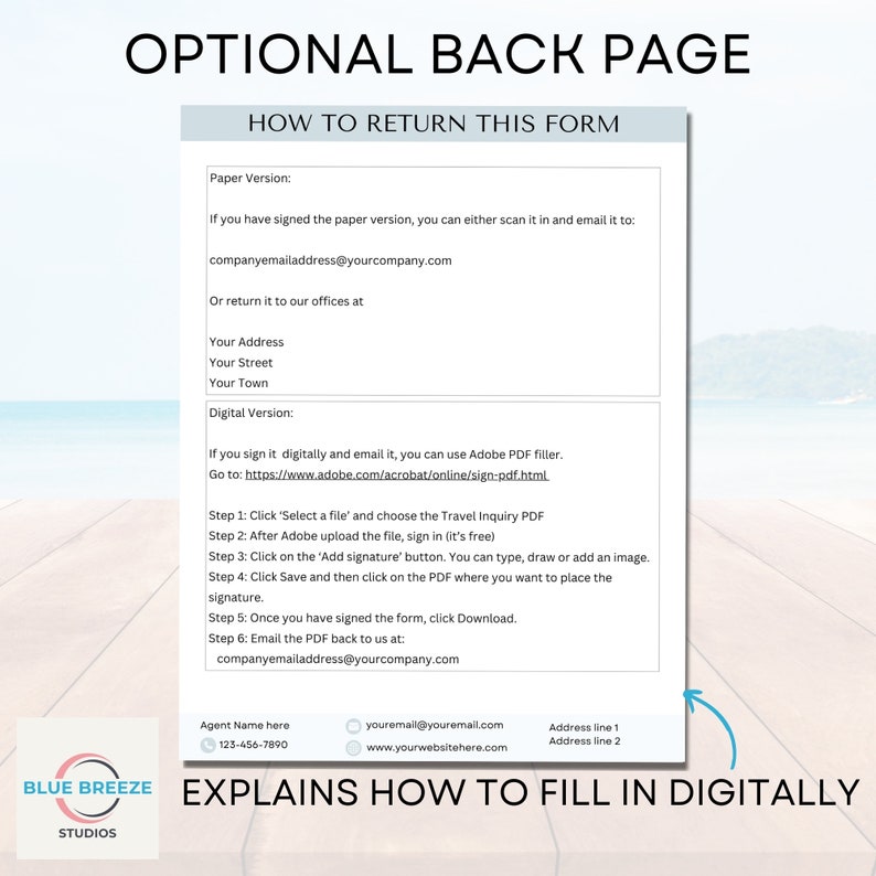 Credit Card Authorization Form, Client Intake Form, Travel Inquiry ...