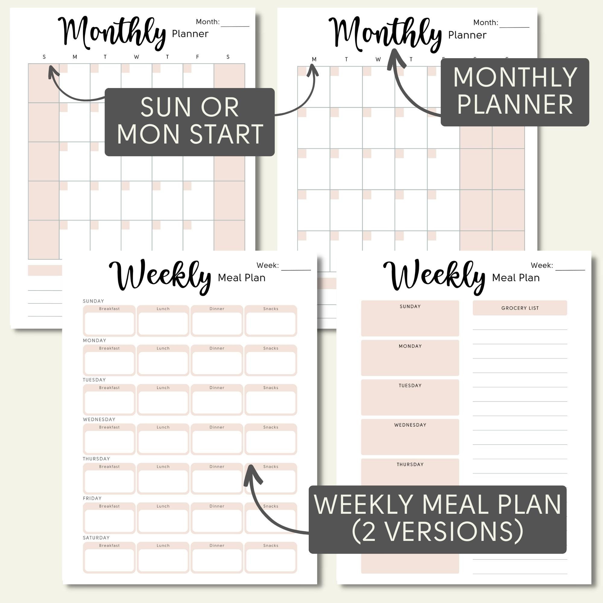 Printable Goals Planner Bundle, Goal Setting, Habit Tracker, Weekly ...