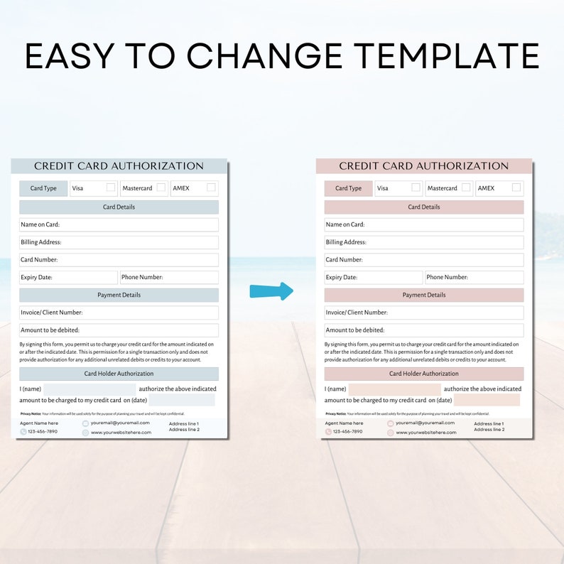Credit Card Authorization Form, Client Intake Form, Travel Inquiry ...