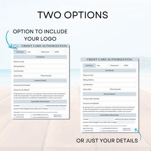 Credit Card Authorization Form, Client Intake Form, Travel Inquiry ...