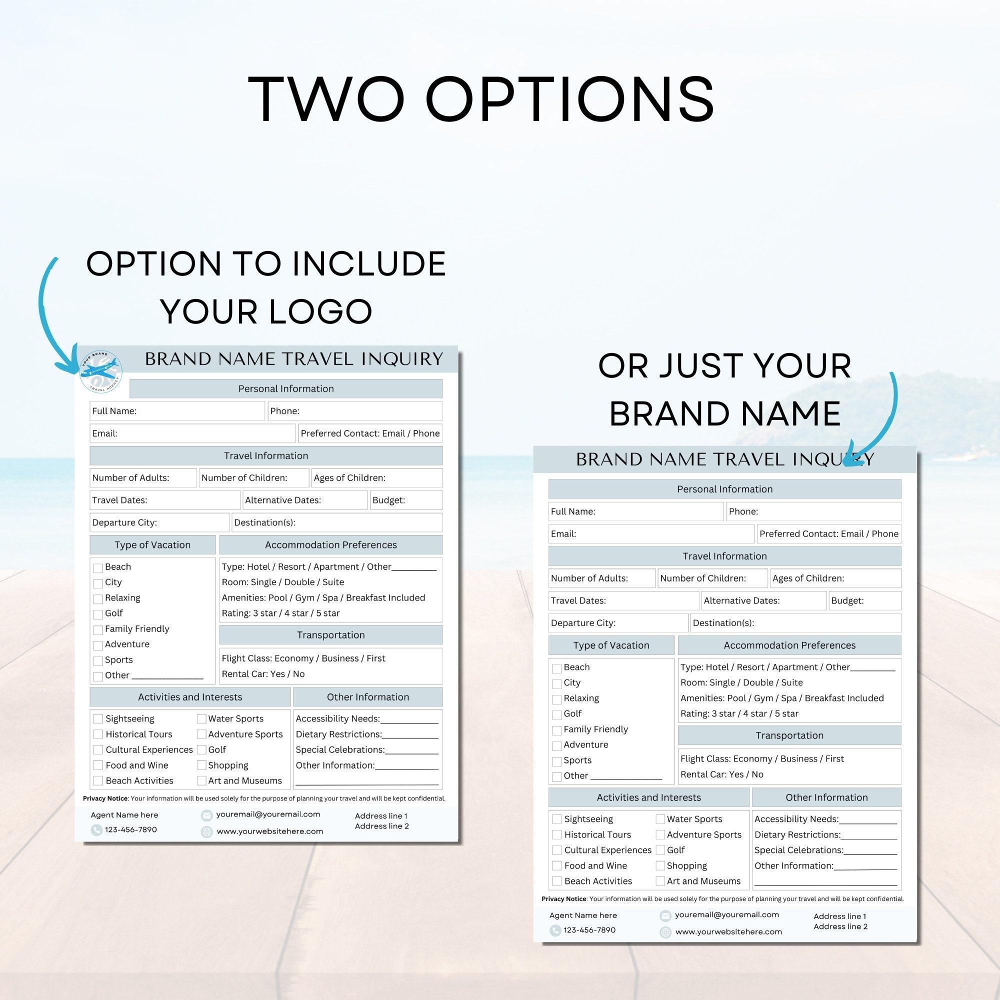 Trip Inquiry Questionnaire, Travel Agent Templates, Canva Editable ...