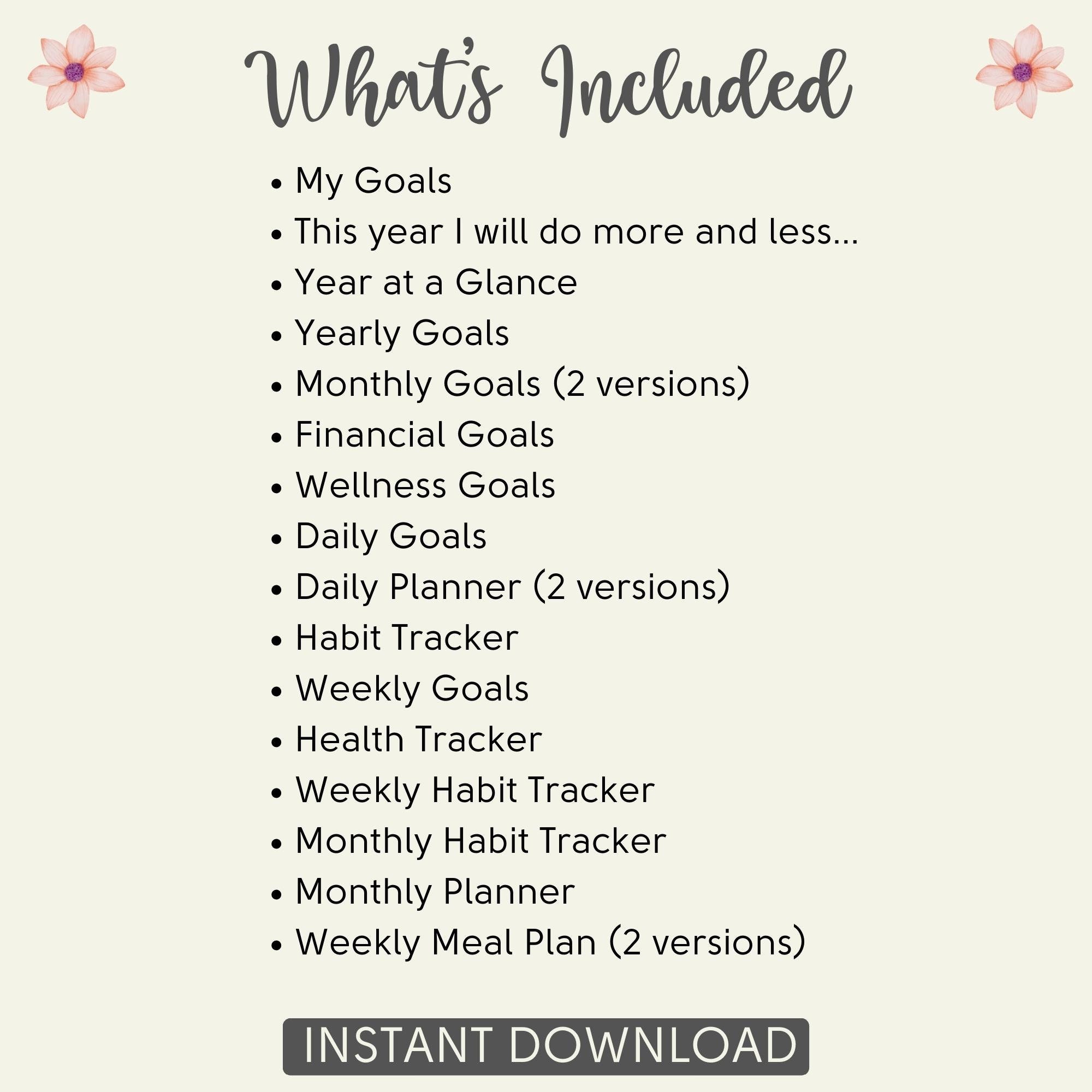 Printable Goals Planner Bundle, Goal Setting, Habit Tracker, Weekly ...