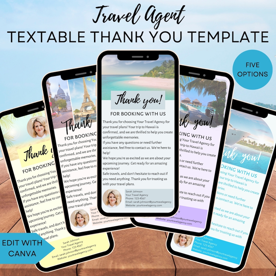Thank You Note, Travel Planner Thank You, Textable Thank You, Travel ...