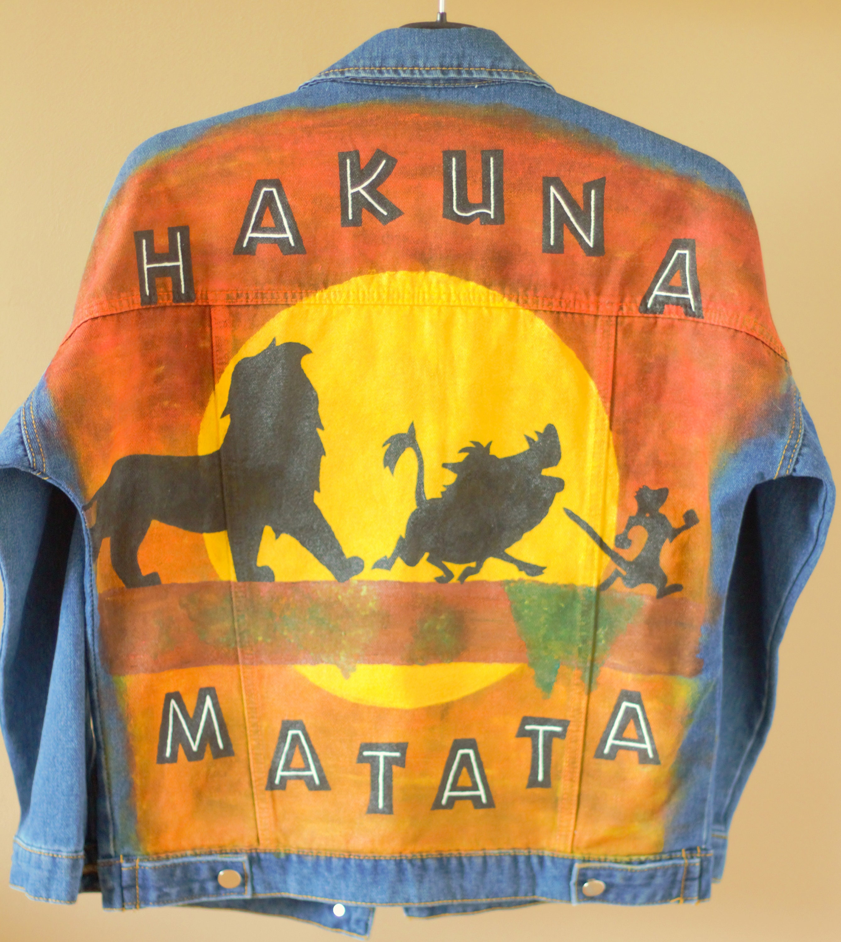 Jean the Lion King Jacket "hakuna Matata" Hand Painted - Etsy