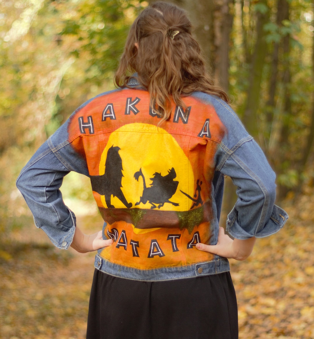 Jean the Lion King Jacket "hakuna Matata" Hand Painted - Etsy