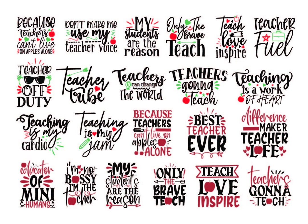 Teacher Bundle, School, SVG, PNG, DXF - Etsy
