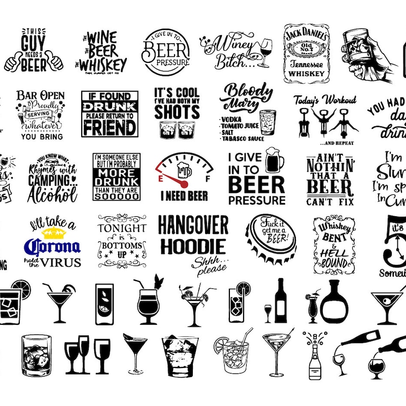 Alcohol Svg - Etsy