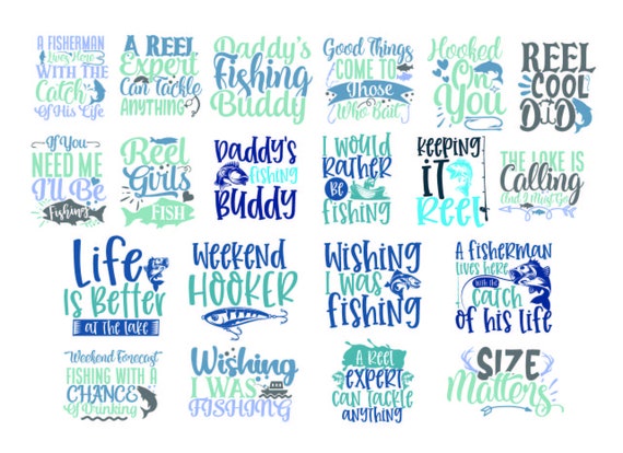 Fishing Bundle Fishing Cut File SVG PNG DXF | Etsy
