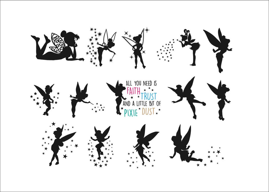Tinkerbell Bundle Silhouette Svg Png Dxf Etsy
