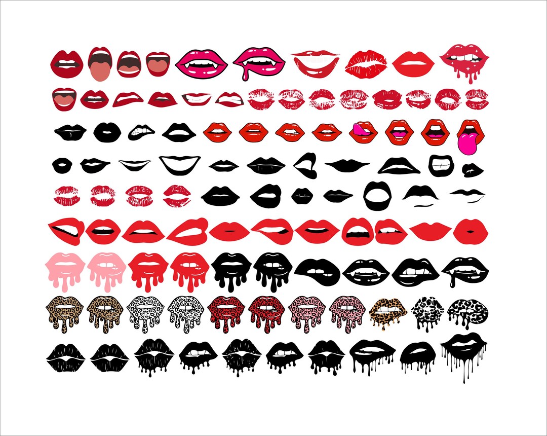 Lips Bundle, SVG, PNG, DXF - Etsy