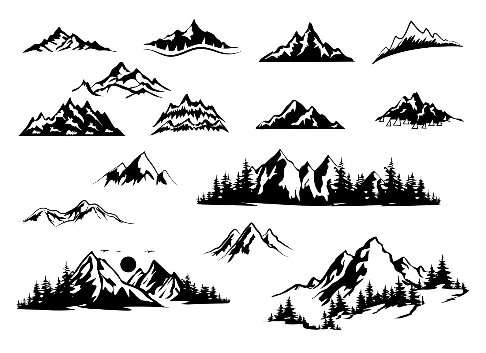 Mountain Bundle, SVG, PNG, DXF - Etsy
