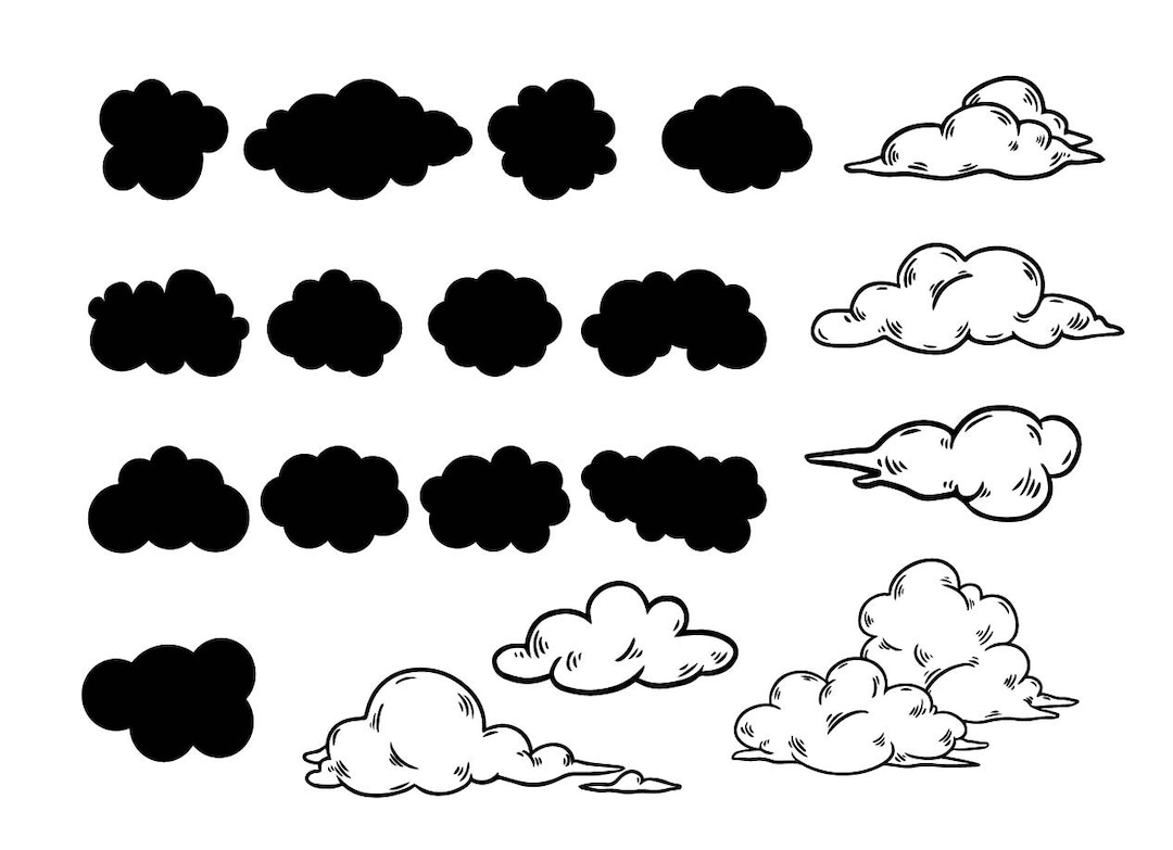 Cloud Bundle, SVG, PNG, DXF - Etsy