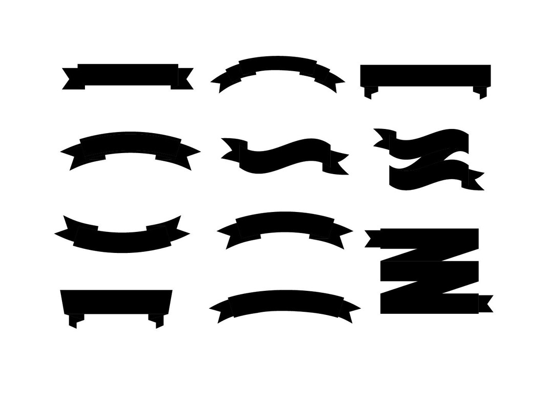 Banner Bundle, Ribbon, SVG, PNG, DXF - Etsy