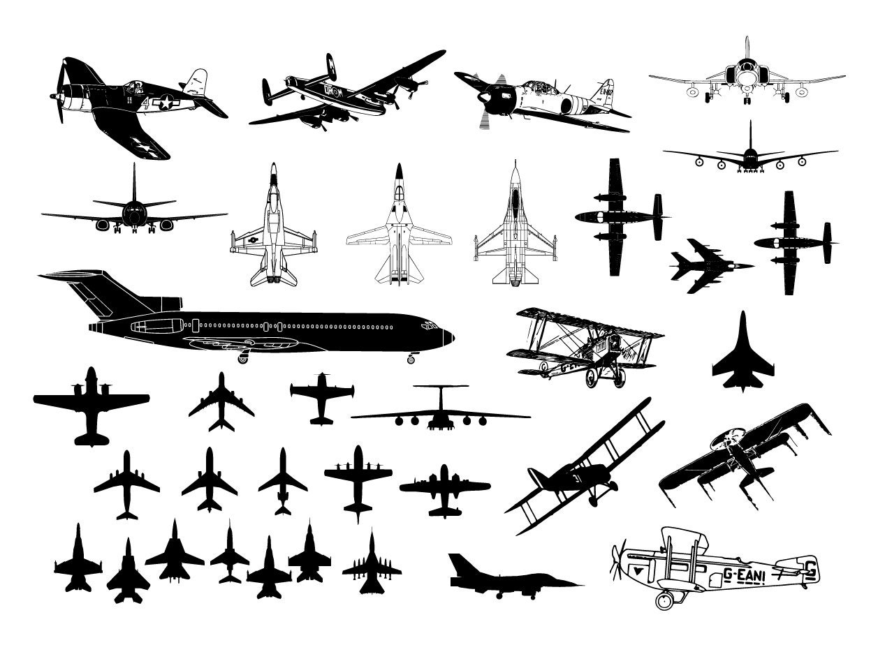 Airplane Bundle Biplane War Plane SVG PNG DXF - Etsy