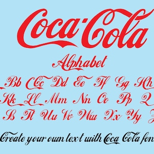 Coca Cola Font, Alphabet, SVG, PNG, DXF - Etsy
