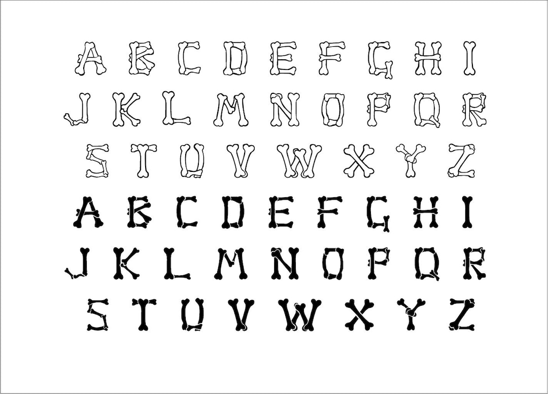 Bone Font SVG, PNG, DXF - Etsy