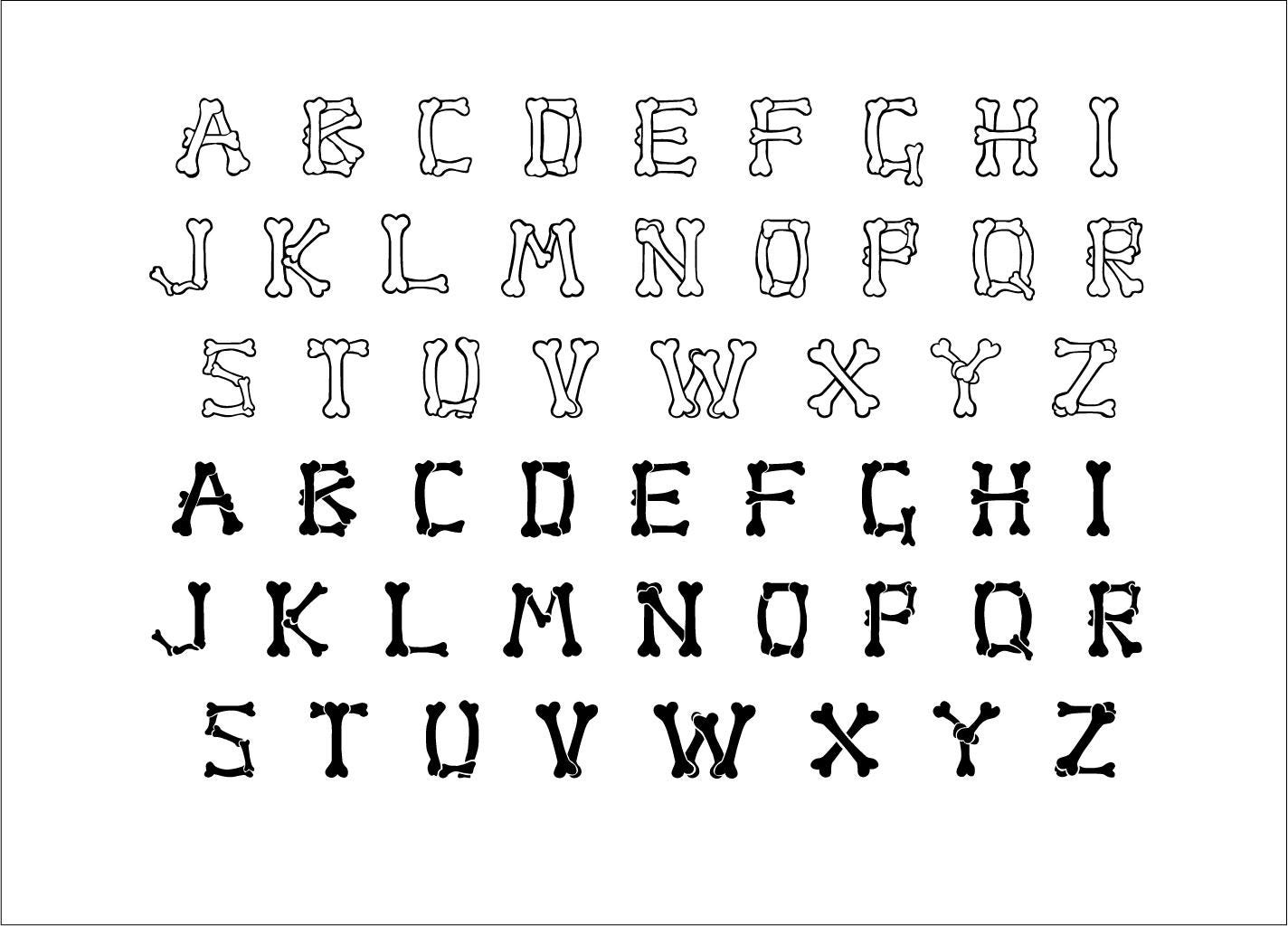 Bone Font SVG, PNG, DXF - Etsy