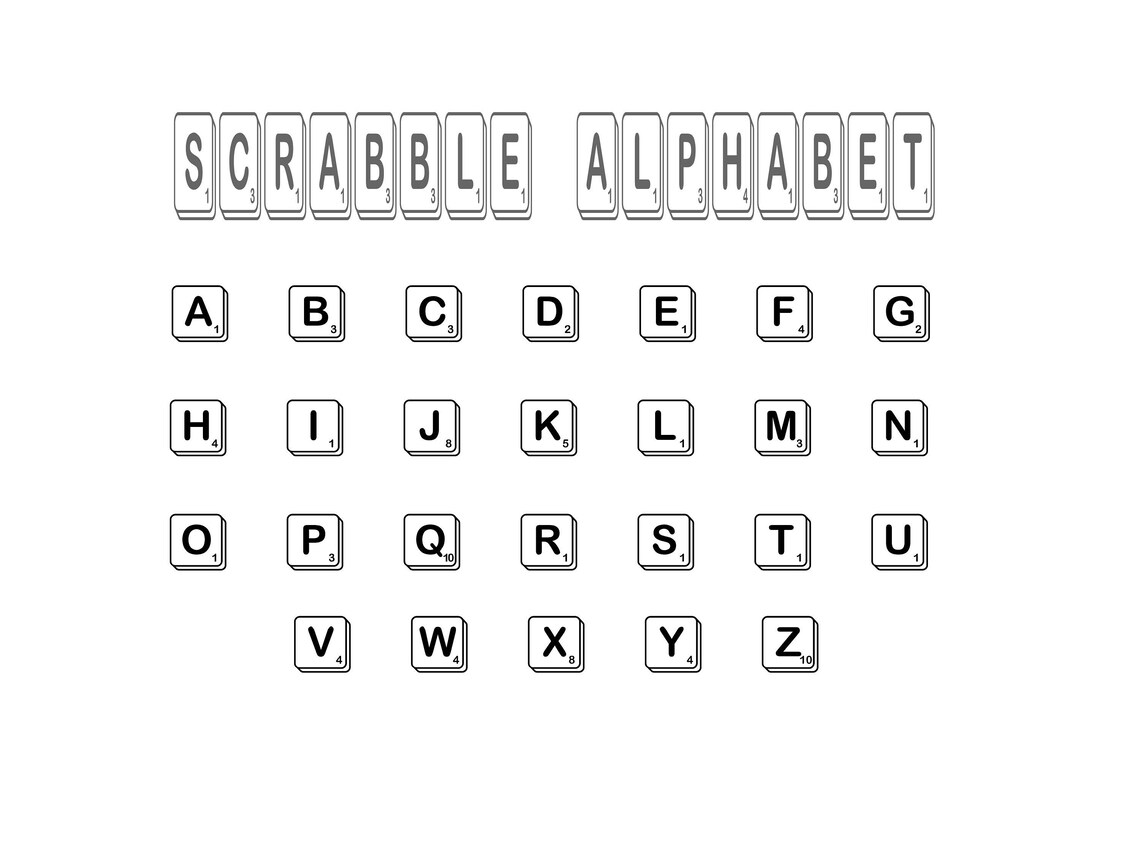 Scrabble Font Alphabet SVG PNG DXF - Etsy